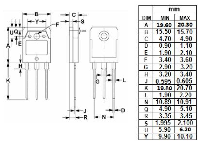 TIP3055 Transistor NPN 15A 60V TO−247