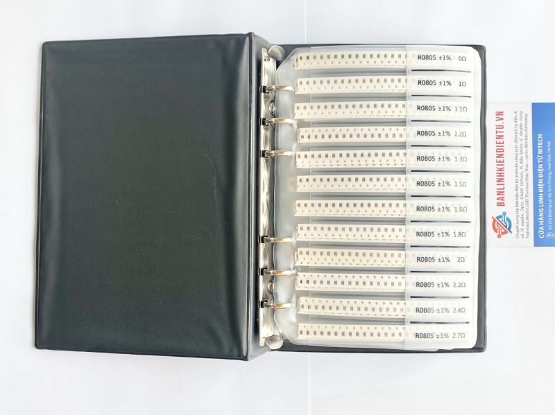 Sách điện trở dán 0805 độ chính xác 1% (170 loại mỗi loại 50 chiếc )